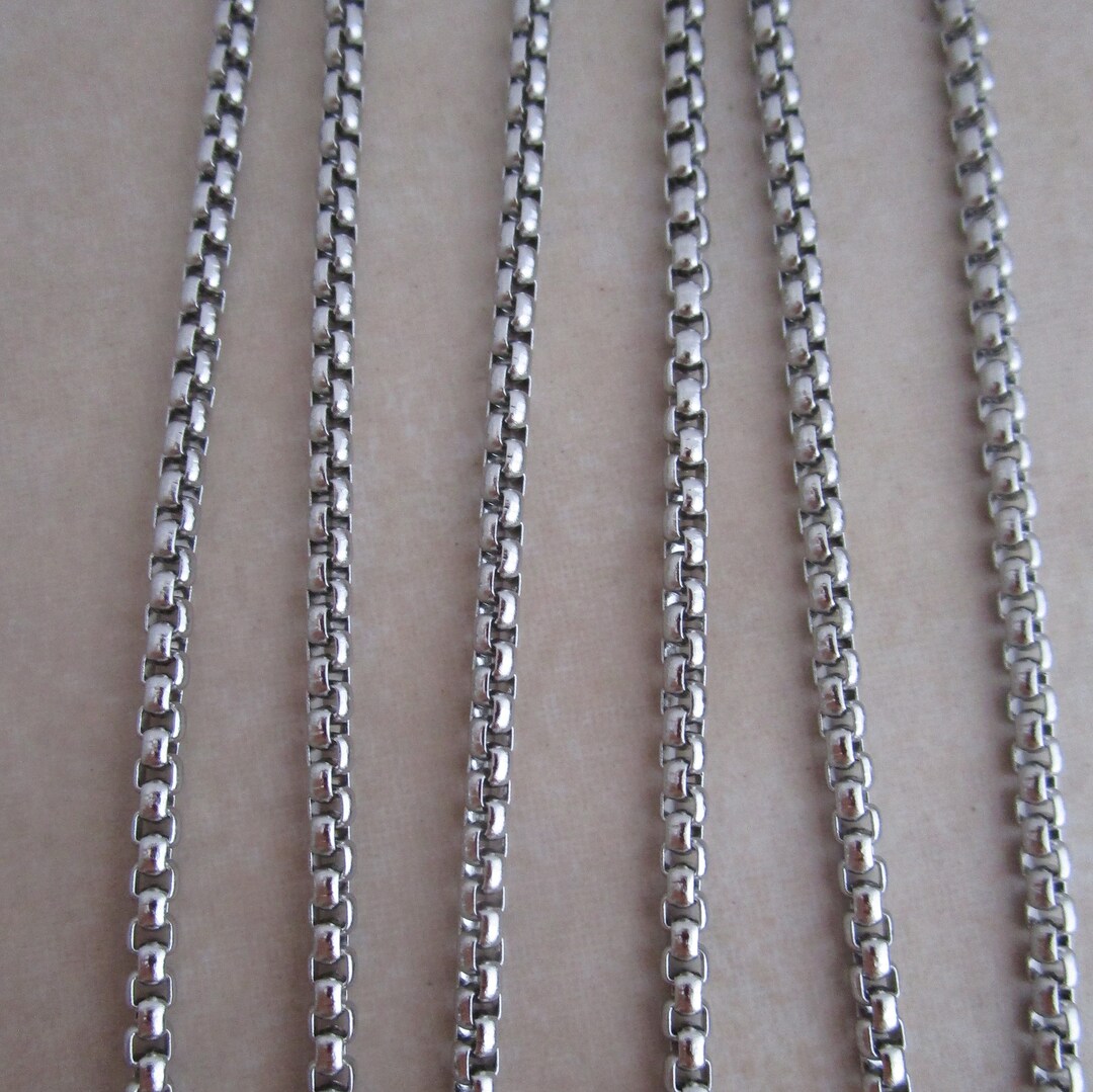2.4mm Wide Box Chain Stainless Steel Hypoallergenic Anti Tarnish - Etsy