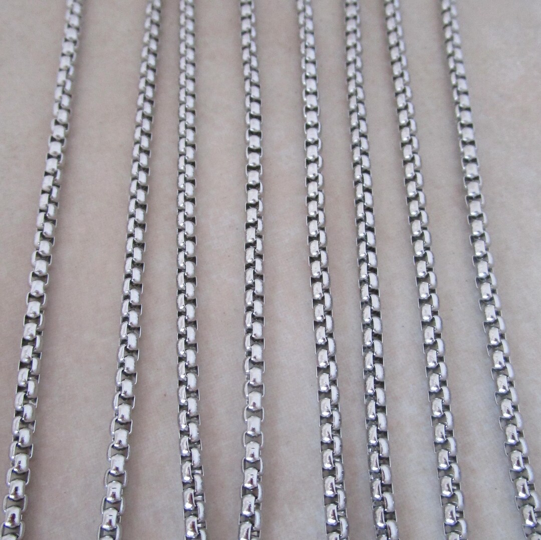 5 Feet 2.7mm Wide Box Chain Stainless Steel Hypoallergenic Anti Tarnish ...