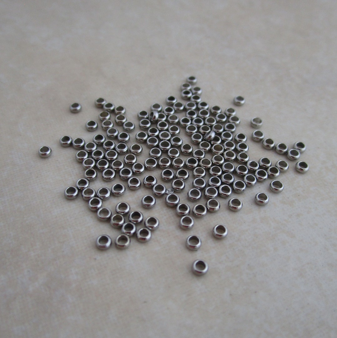100 Stainless Steel Crimp Beads 1.8mm Wide With 1mm Inner Hole - Etsy