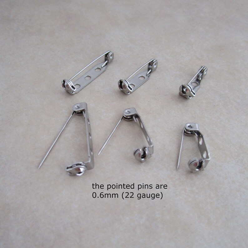 20 Pin Backs Hypoallergenic Stainless Steel 3 Size Options - Etsy