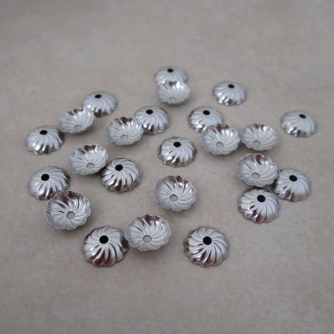 7mm Corrugated Bead Caps Stainless Steel - Etsy