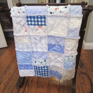 BABY BLUE RAG Quilt Boy Rag Quilt Blue Crib Quilt Cotton - Etsy