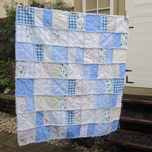 BABY BLUE RAG Quilt Boy Rag Quilt Blue Crib Quilt Cotton - Etsy