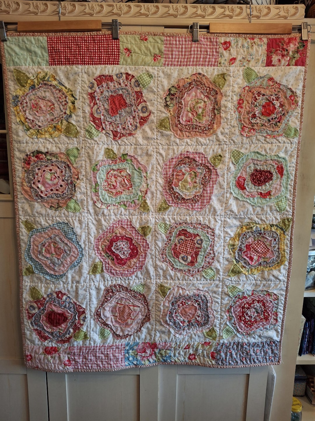 FRENCH ROSES QUILT, Toddler Rag Quilt, Floral French Roses Rag Quilt ...