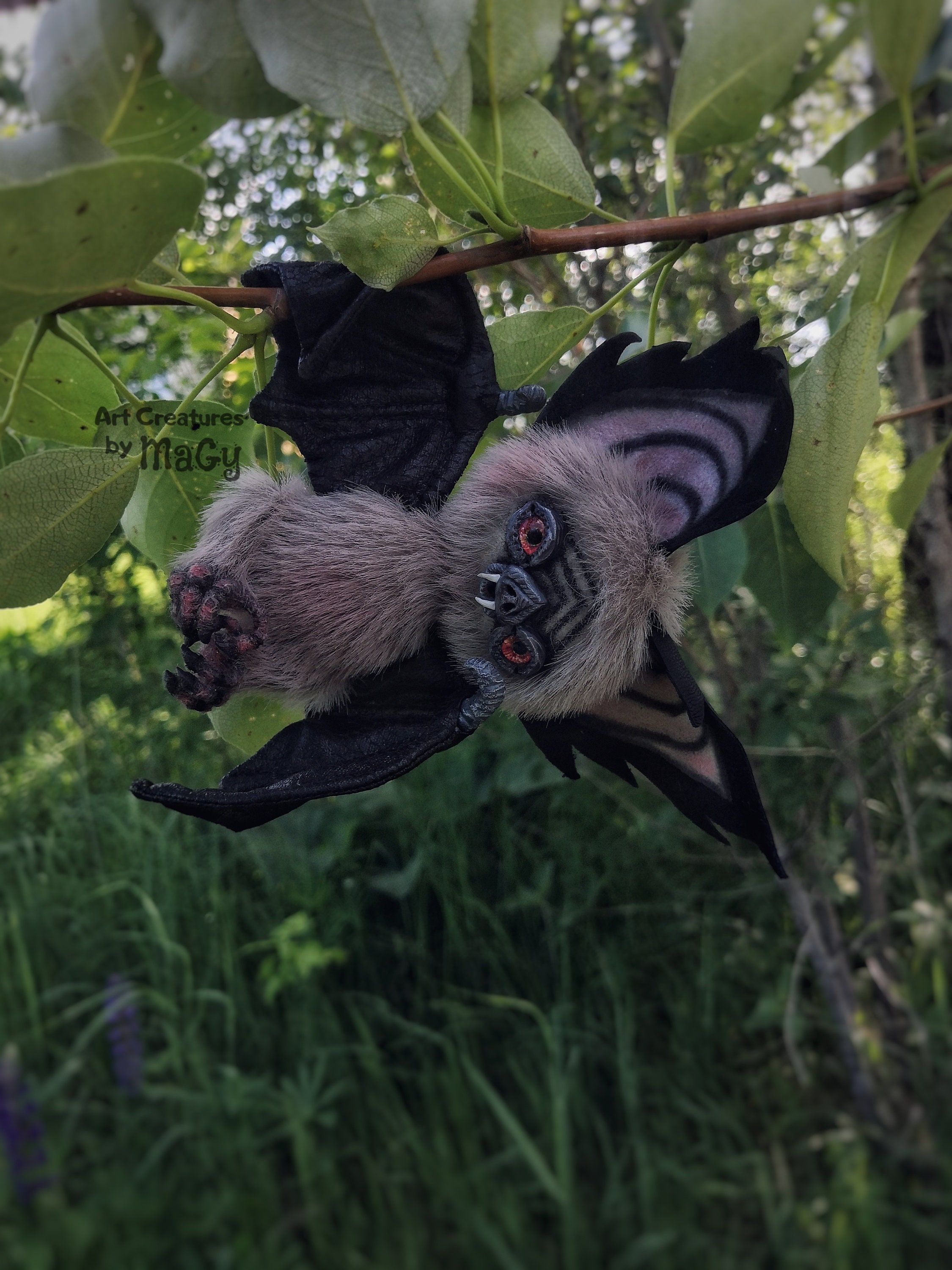 Cute Baby Vampire Bat Gray Artist Toy Halloween Jointed Gothic | Etsy