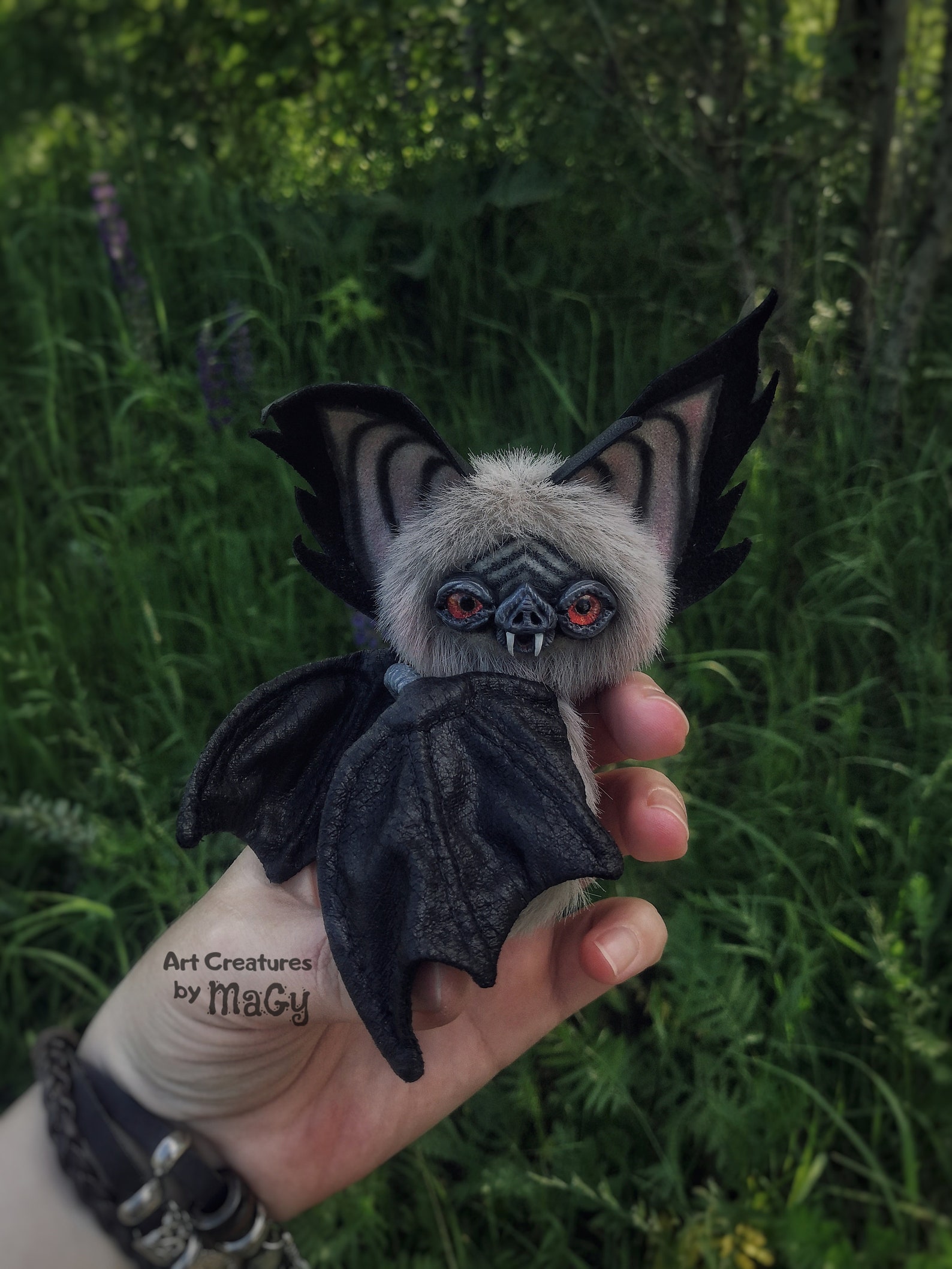 Cute Baby Vampire Bat Gray Artist Toy Halloween Jointed Gothic | Etsy
