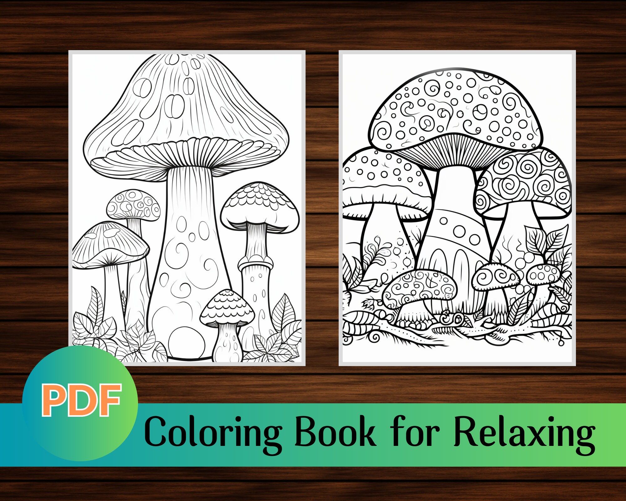 Coloring Pages Mushroom Patterns, Peace and Relaxation, All Ages ...