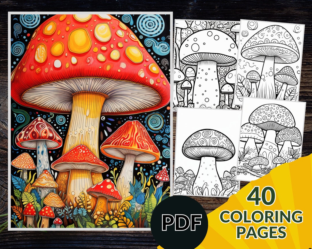 Coloring Pages Mushroom Patterns, Peace and Relaxation, All Ages ...