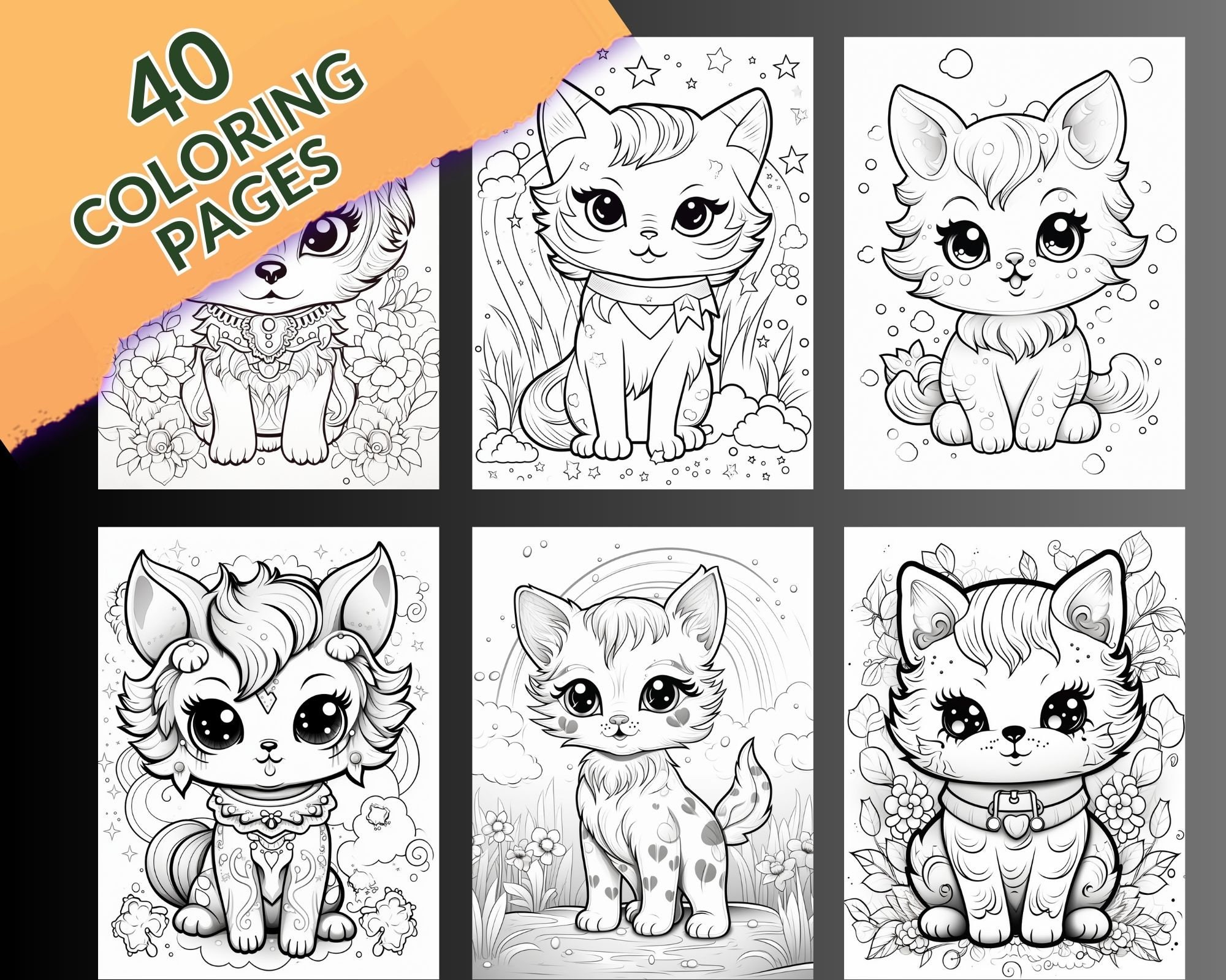 Cats Coloring Pages, Coloring Pages for Peace and Relaxation, All Ages ...