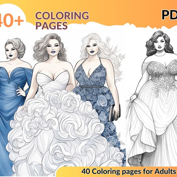 Plus Size Coloring Pages for Adults - Etsy