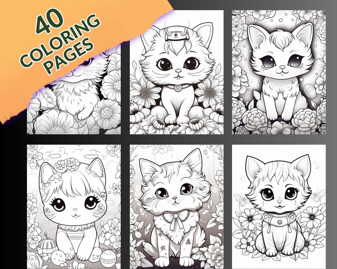 Cats Coloring Pages, Coloring Pages for Peace and Relaxation, All Ages ...