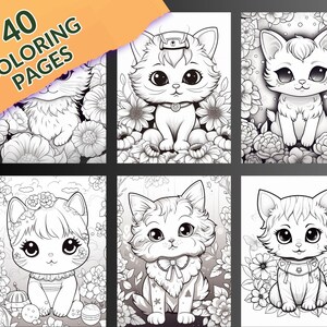 Cats Coloring Pages, Coloring Pages for Peace and Relaxation, All Ages ...