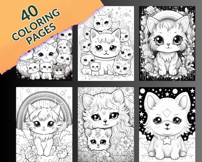 Cats Coloring Pages, Coloring Pages for Peace and Relaxation, All Ages ...