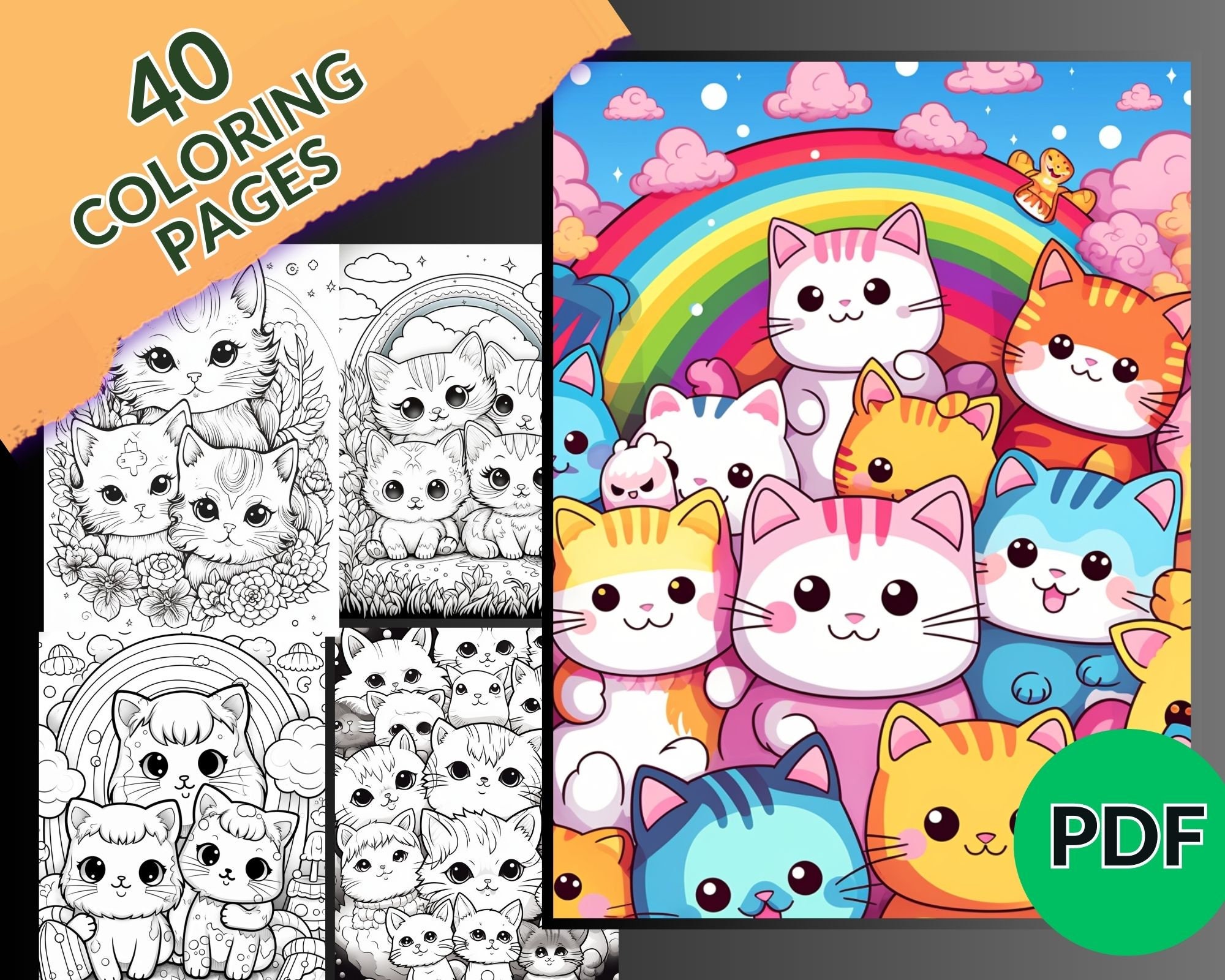 Cats Coloring Pages, Coloring Pages for Peace and Relaxation, All Ages ...