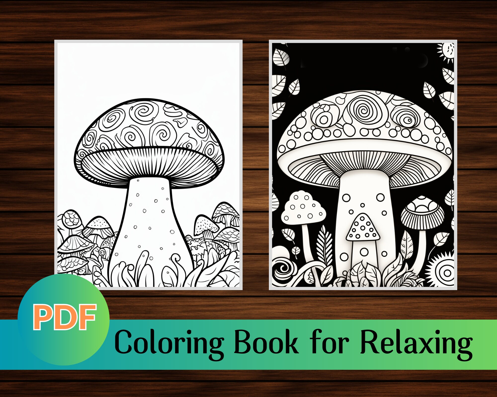 Coloring Pages Mushroom Patterns, Peace and Relaxation, All Ages ...