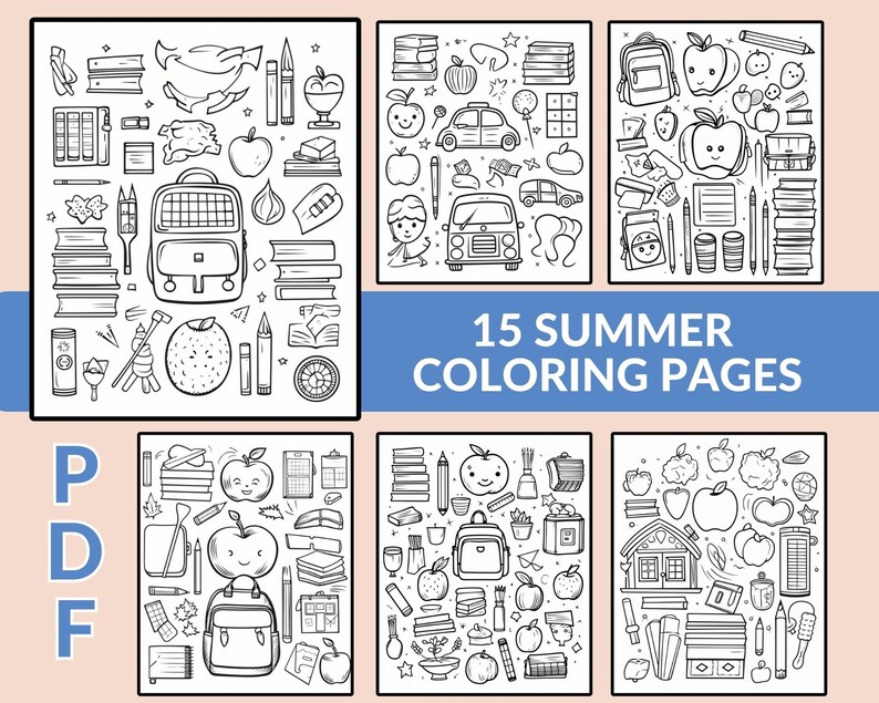 Summer Printable Summer Coloring Pages for Kids Coloring - Etsy