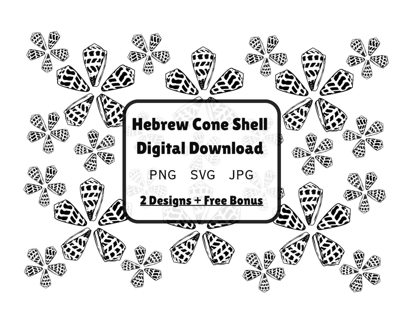 Hebrew Cone Shell Pattern SVG Bundle | Hawaiian Seashell Design ...