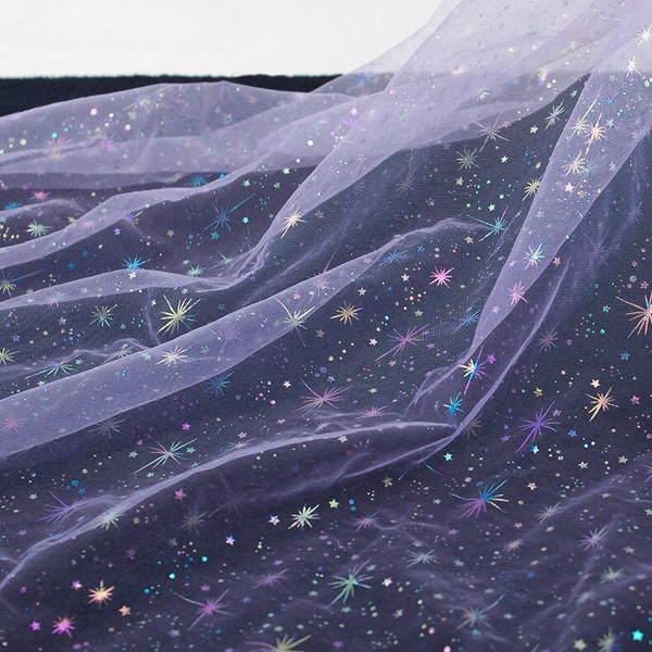 Star Tulle Black Fabric - Etsy UK
