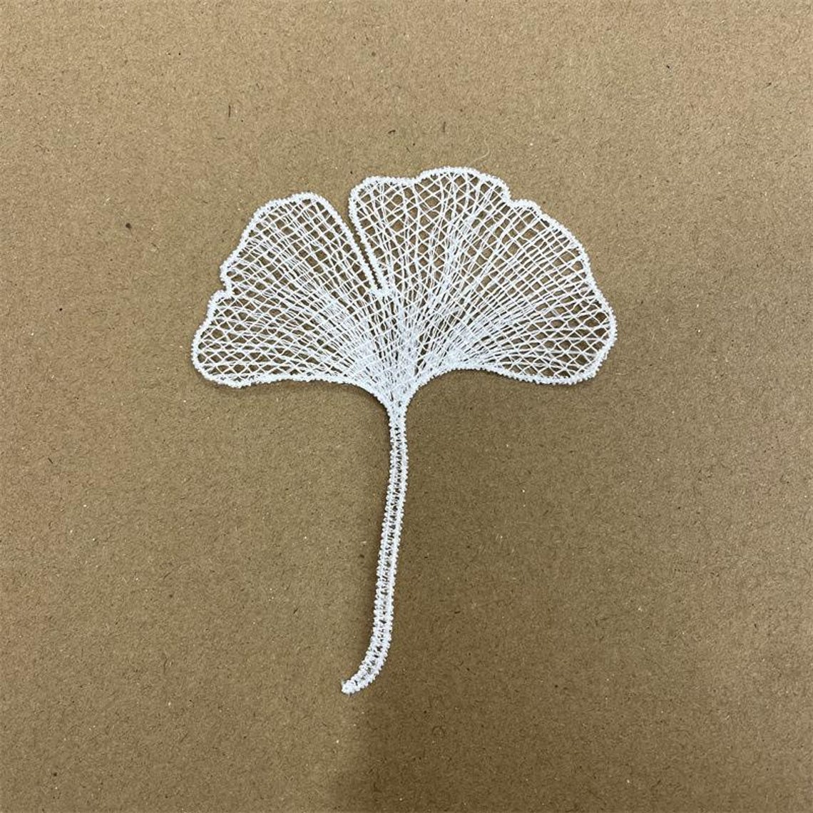 Black White Lace Applique, Hollowed Ginkgo Leaf Patch for Wedding Dress ...