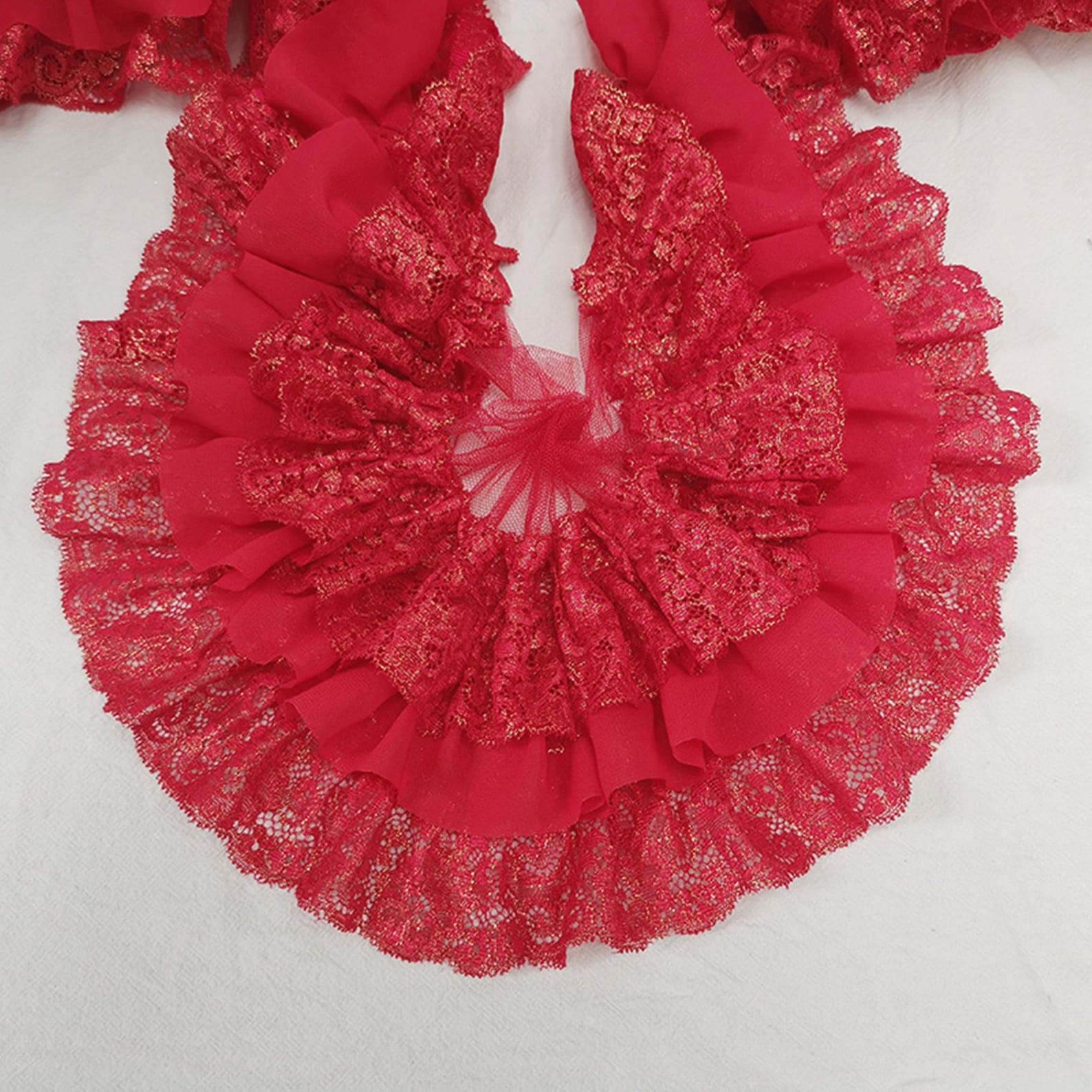 Premium Ruffle Lace Trim, 3 Layers Ruffled Lace, Ruffled Chiffon Lace ...
