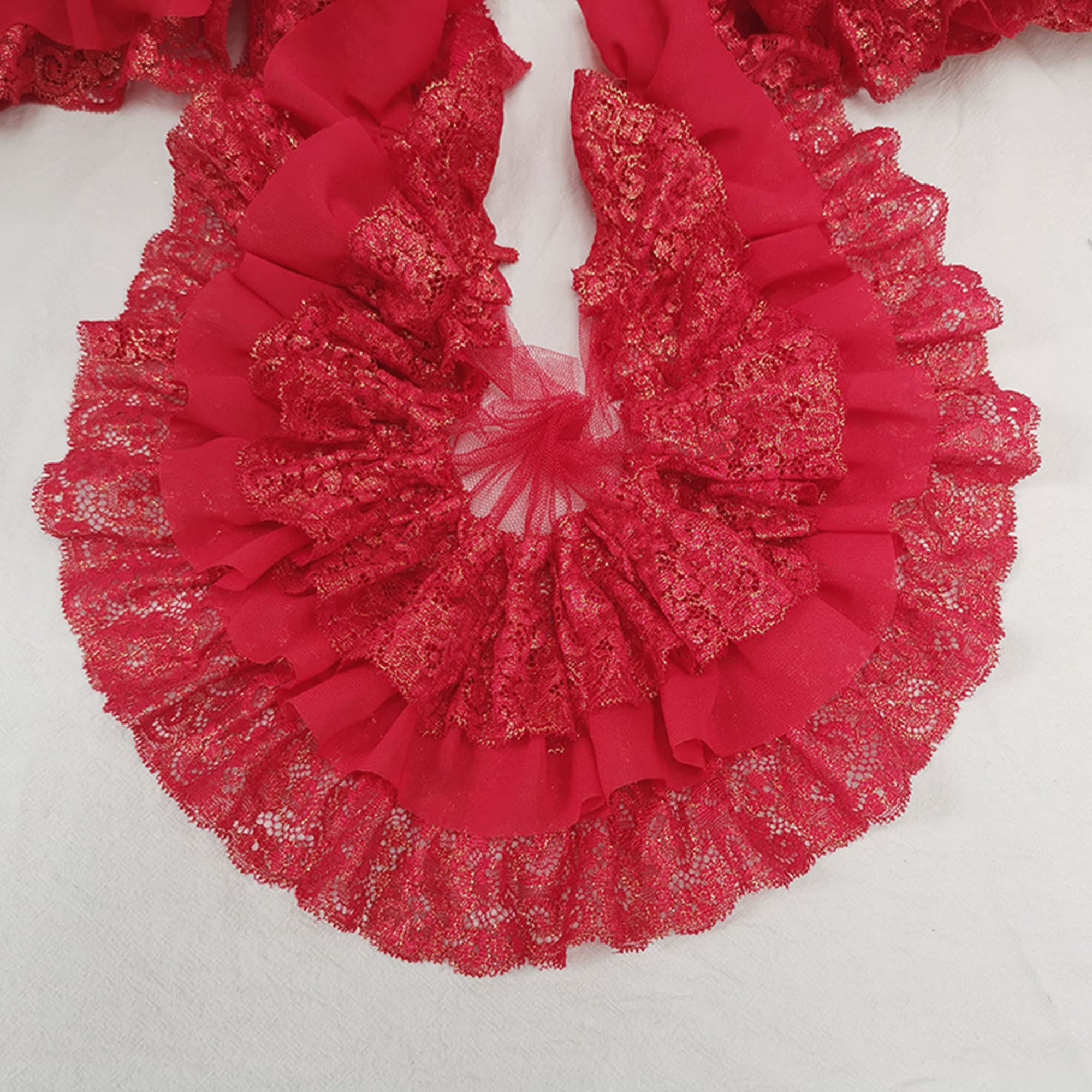 Premium Ruffle Lace Trim 3 Layers Ruffled Lace Ruffled - Etsy UK