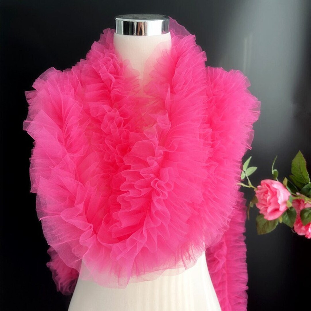 6.3 Wide, 4 Colors Cute Ruffled Trim, 3D Tulle Lace Trim for Tutu Dress ...