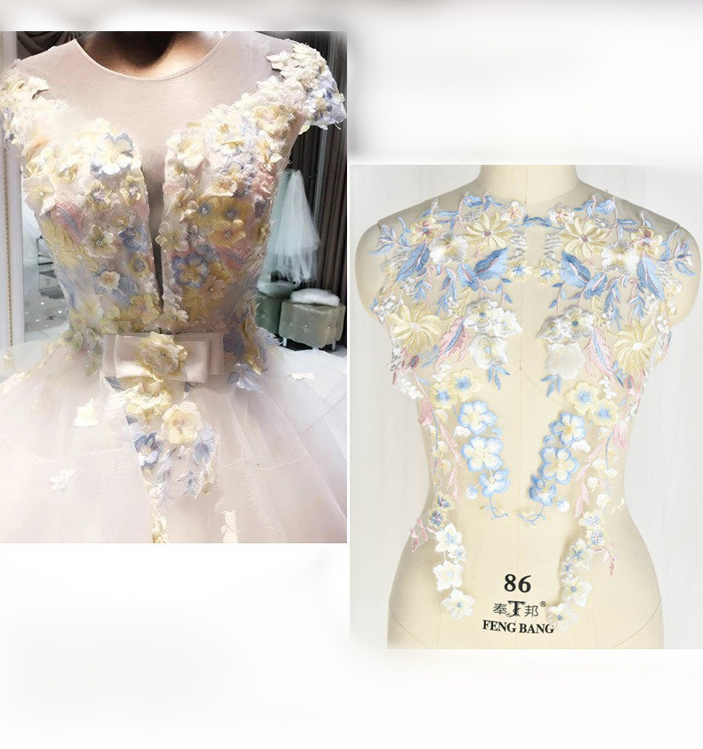 Colorful Embroidered Lace Applique, Exquisite Embroidered Flower ...