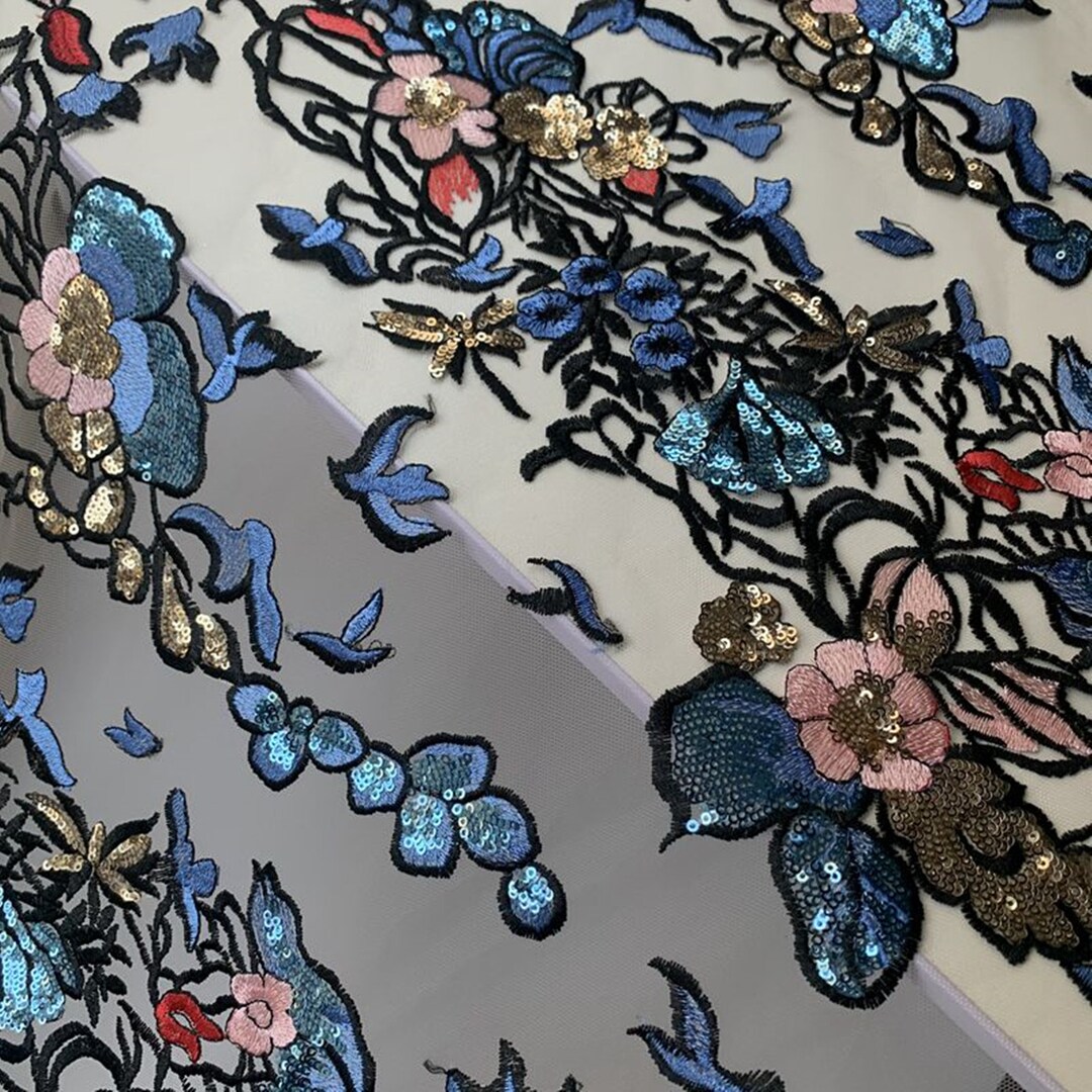 New Fashion Sequin Lace Fabric, Sequins Bridal Lace Fabric, Multi-color ...