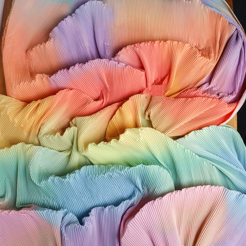Colorful Pleated Lace Fabric Stiff Pleated Fabric Thick - Etsy
