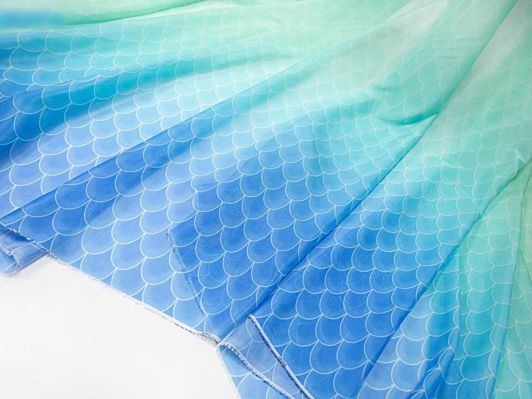 6 Colors, Beautiful Fish Scales Pattern Fabric, Gradient Color Fabrics ...