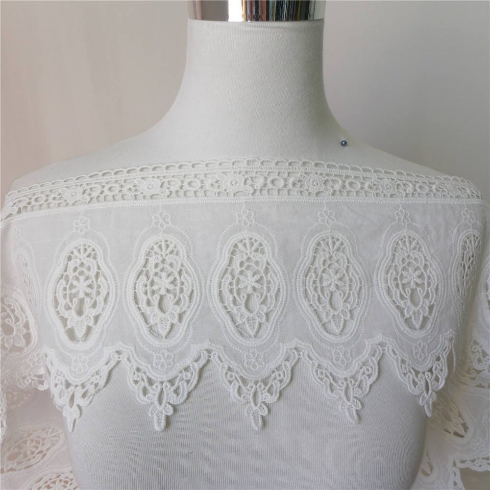 Retro White Cotton Fabric Hollowed Out Lace Fabric | Etsy