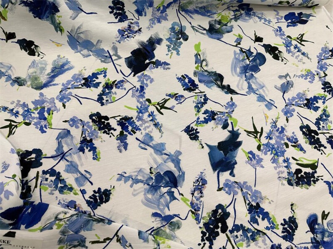 Flower Fabric, Floral Print Linen Fabric, Spring Summer Dress Fabric ...