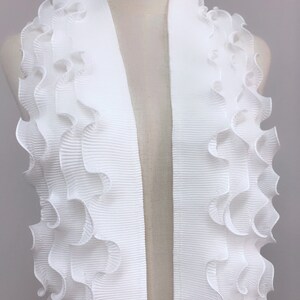Off White Elastic Chiffon Ruffled Lace Trim, Pleated Edging Lace ...