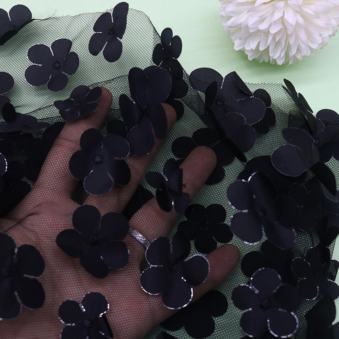 Ombre Delicate 3D Flowers Embroidery on Tulle Fabric for Flower Girl ...
