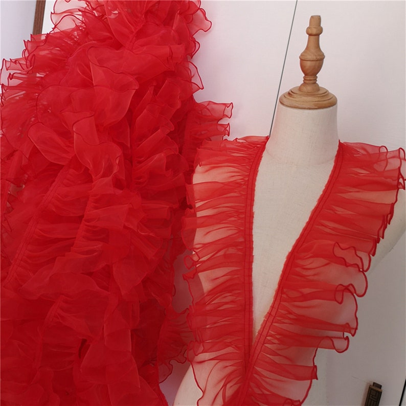 Single Ruffle Lace Trim Ruffle Organza Lace Trim Pleated | Etsy