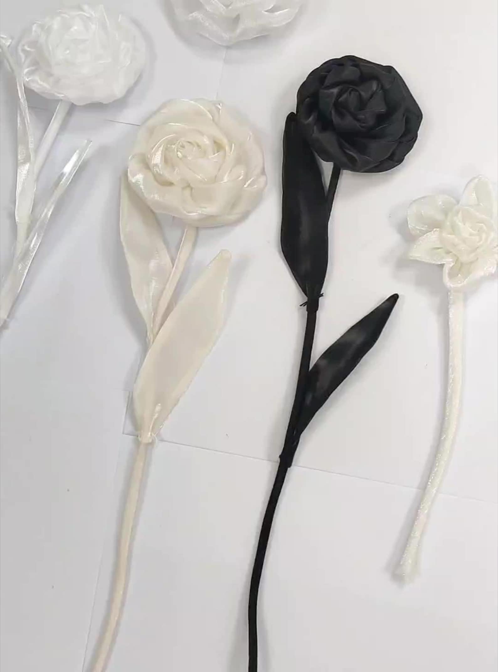 Lovely Romantic Rose Flower Organza Applique, Shimmering Lace Floral ...