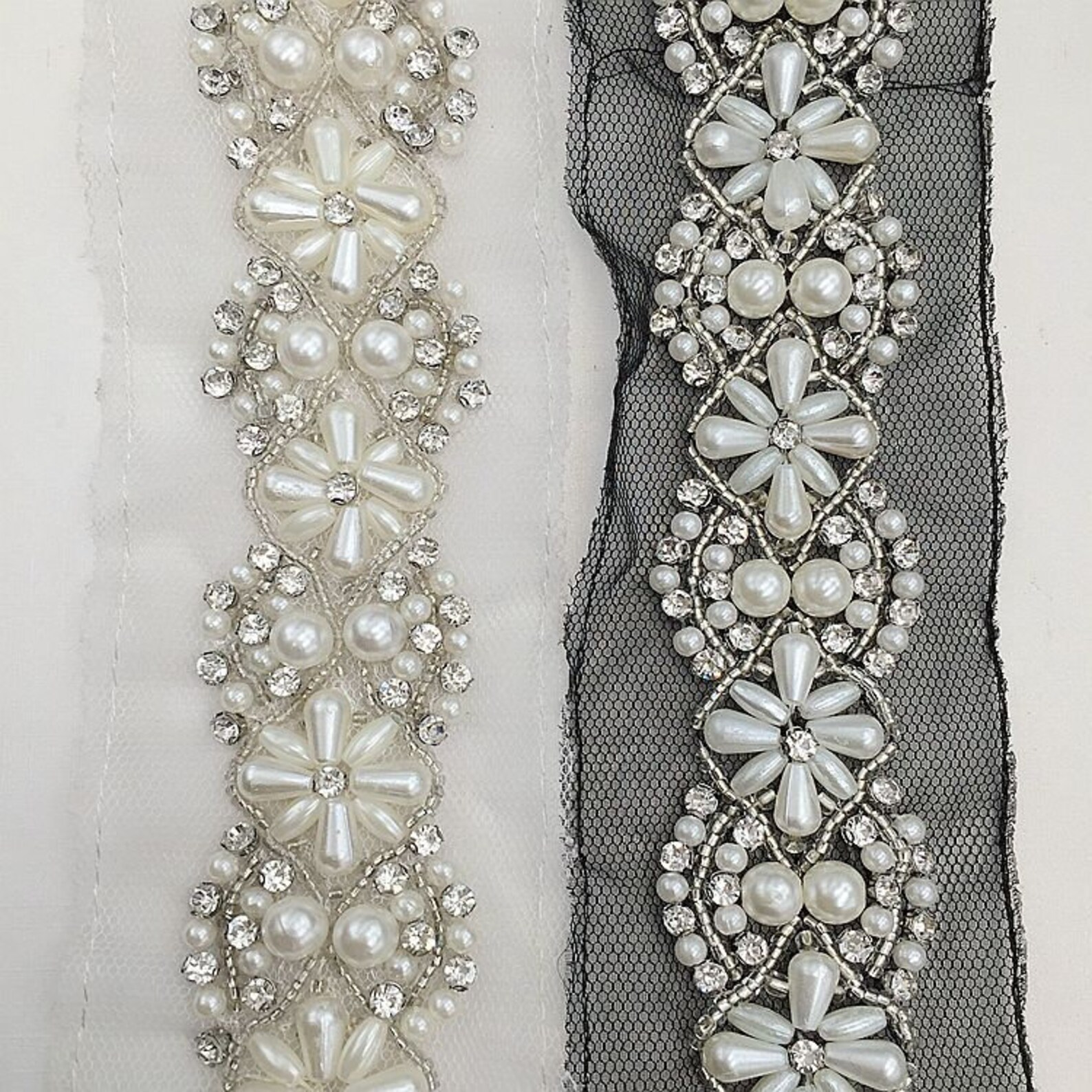 High Quality Beaded Trim Heavy Beaded Trim With Rhinestone | Etsy