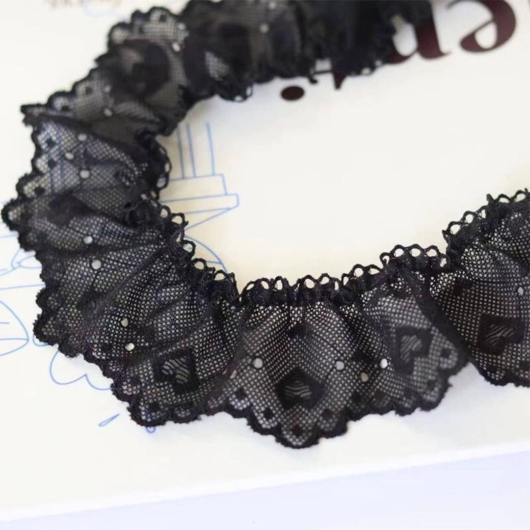 7 Colors, Pretty Ruffle Trim, Cute Heart Dots Lace Trim, Scalloped ...