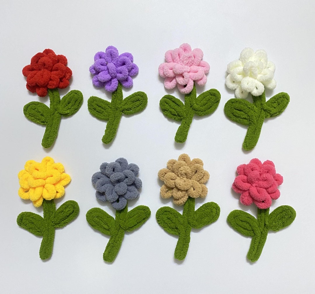 10 Pcs Furry 3D Flowers Applique, 3D Floral Patch, Head Flower Piece ...