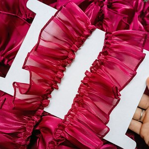 2" Wide Ruffle Trim, Shimmering Satin Ruffled Trim for Doll Dress, Gown ...