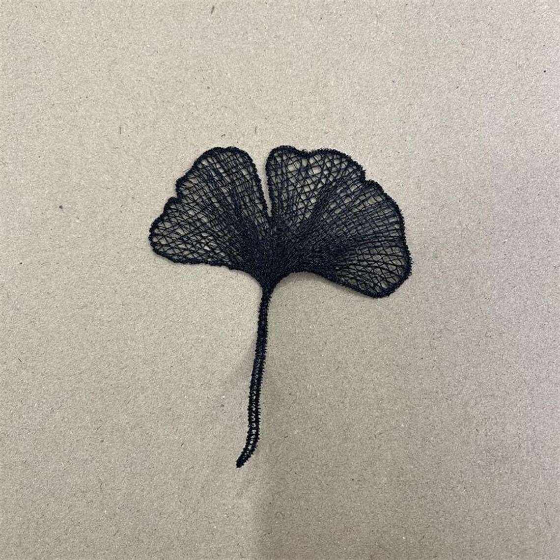 Black White Lace Applique, Hollowed Ginkgo Leaf Patch for Wedding Dress ...
