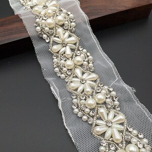 High Quality Beaded Trim, Heavy Beaded Trim With Rhinestone, Bridal ...