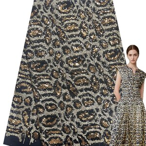 Sparkling Leopard Sequin Fabric, Sequins Fabric, Embroidery Sequins ...
