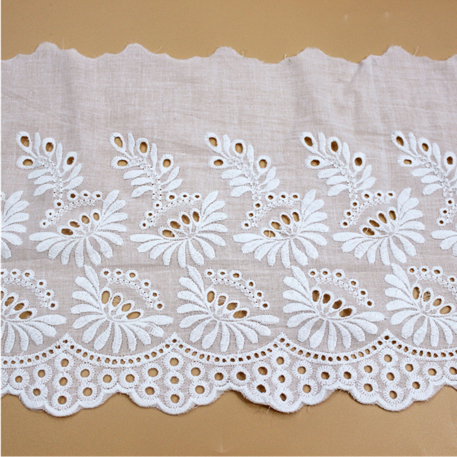 100% Cotton Lace Trim Retro Style Floral Scalloped Lace Trim - Etsy