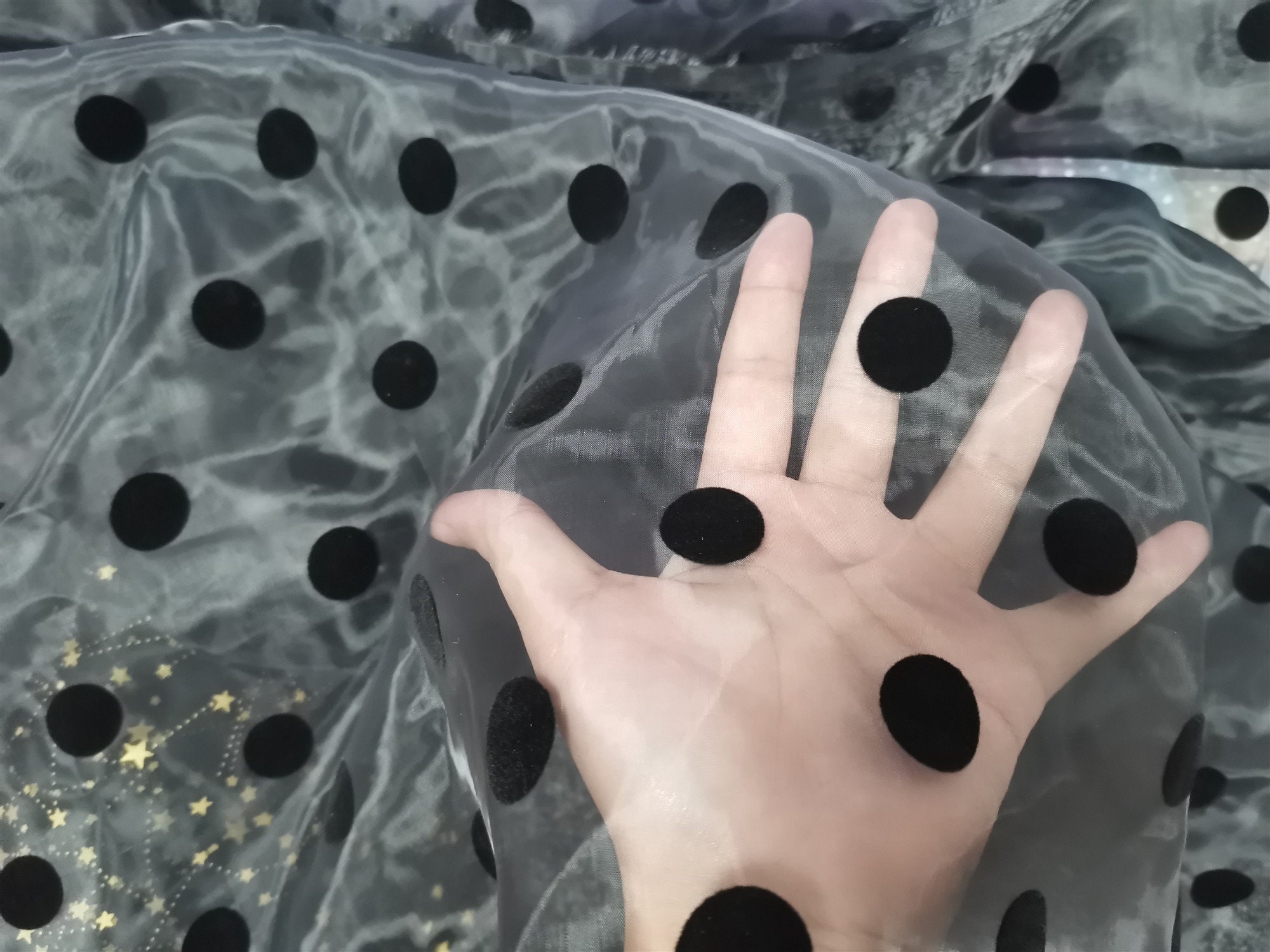 Dotted Fabric Large 2 Cm Polka Dots Organza Lace Fabric | Etsy