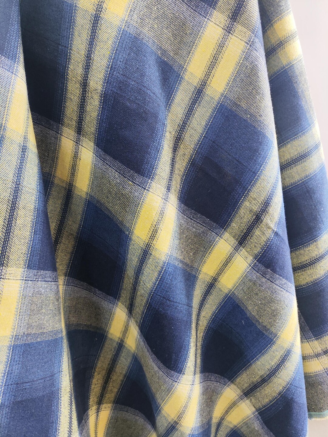 Vintage Style Plaid Soft Polycotton Fabric for Shirts, Blouse, Dress ...