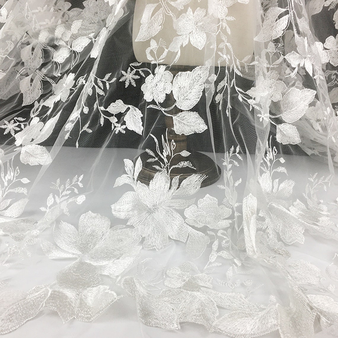 Gorgeous Embroidered Lace Fabric off White Mesh Fabric - Etsy
