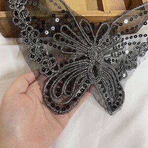Large Butterfly Applique, Butterfly Motif Corded Embroidery Lace ...