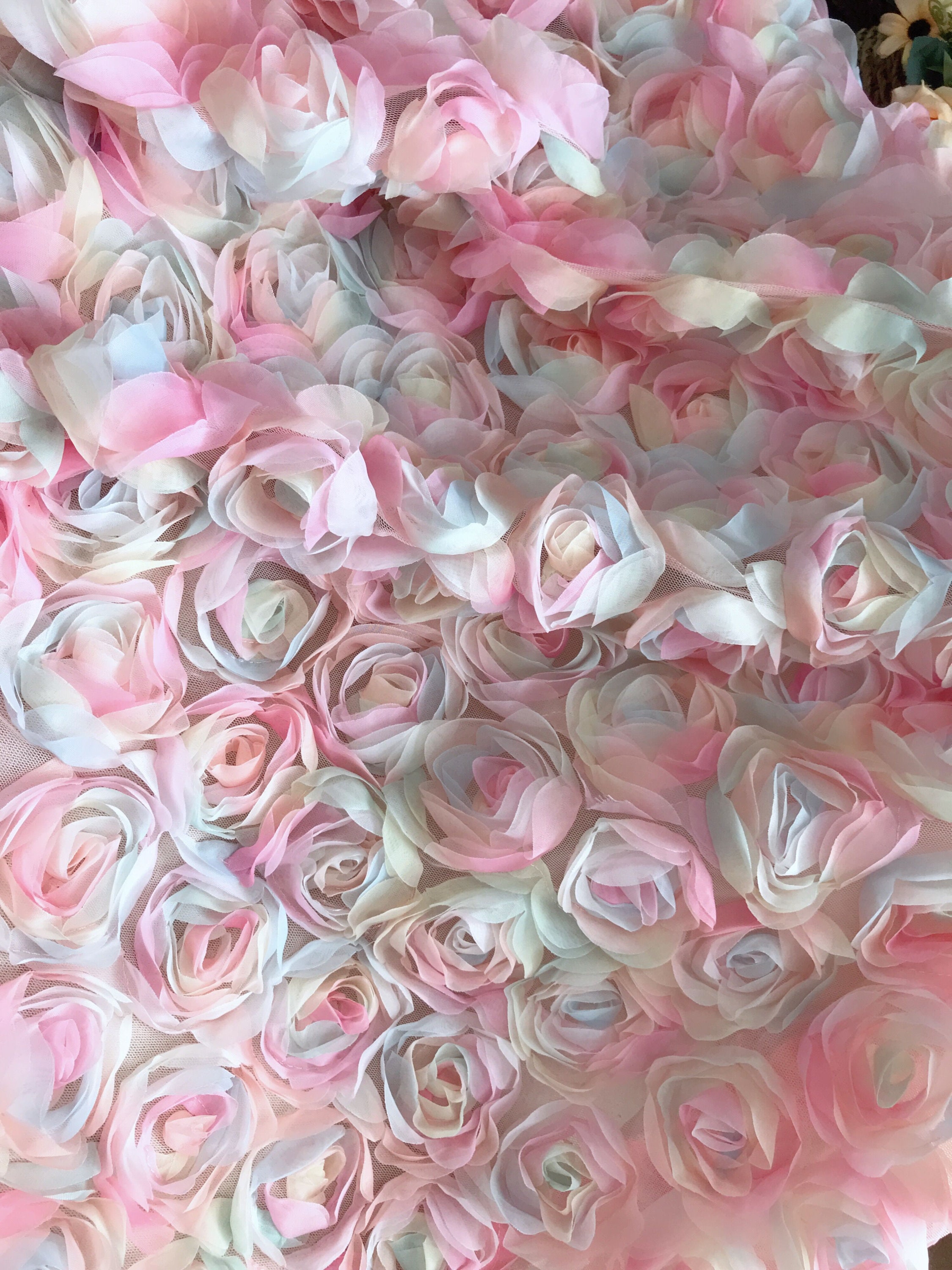 High Quality 3D Rosette Fabric 3D Rose Fabric 3D Colorful - Etsy