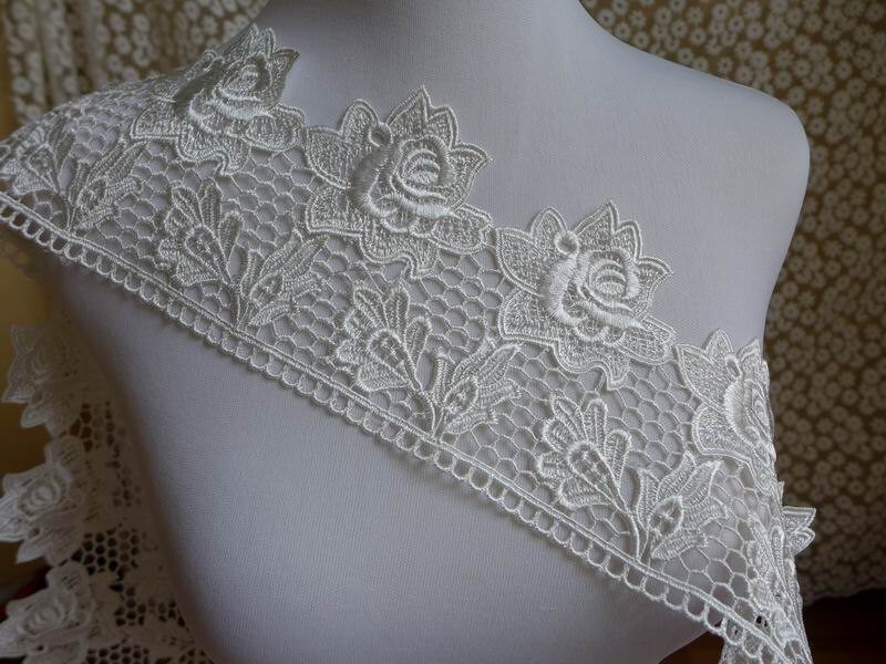 1 Yard Venice Roses Floral Lace Trim in Ivory for Bridal - Etsy